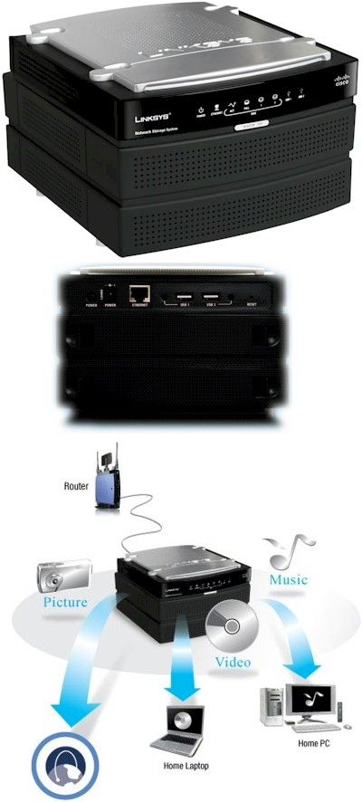 Network storage Linksys NAS200 p/ 2 HDs SATA, c/ rede - Atera Informática